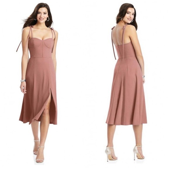 Dessy Collection | Dresses | Nwt Dessy Bustier Crepe Midi Dress ...